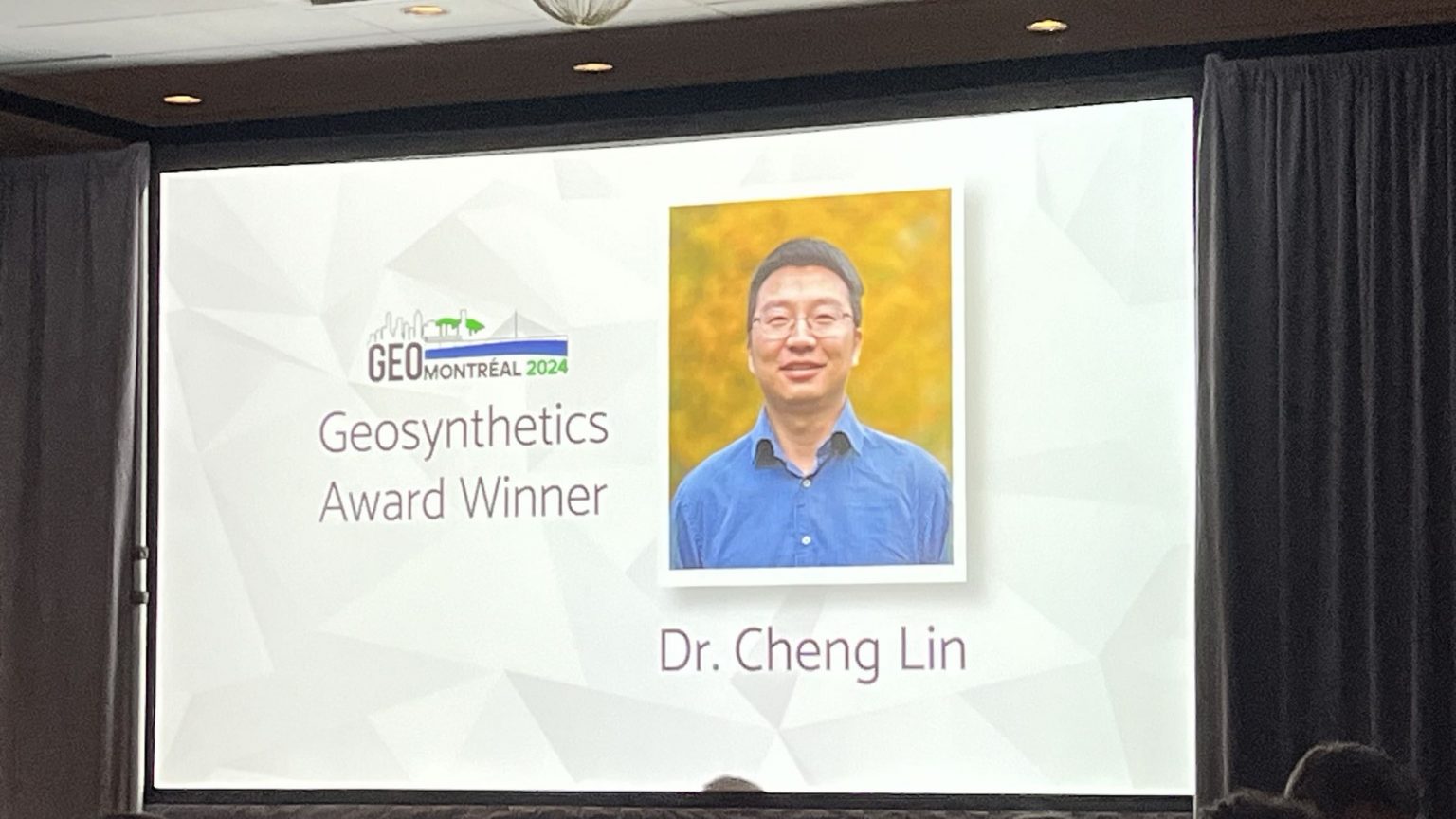 Dr. Cheng Lin Received Prestigious Geosynthetics Award – Lin Lab