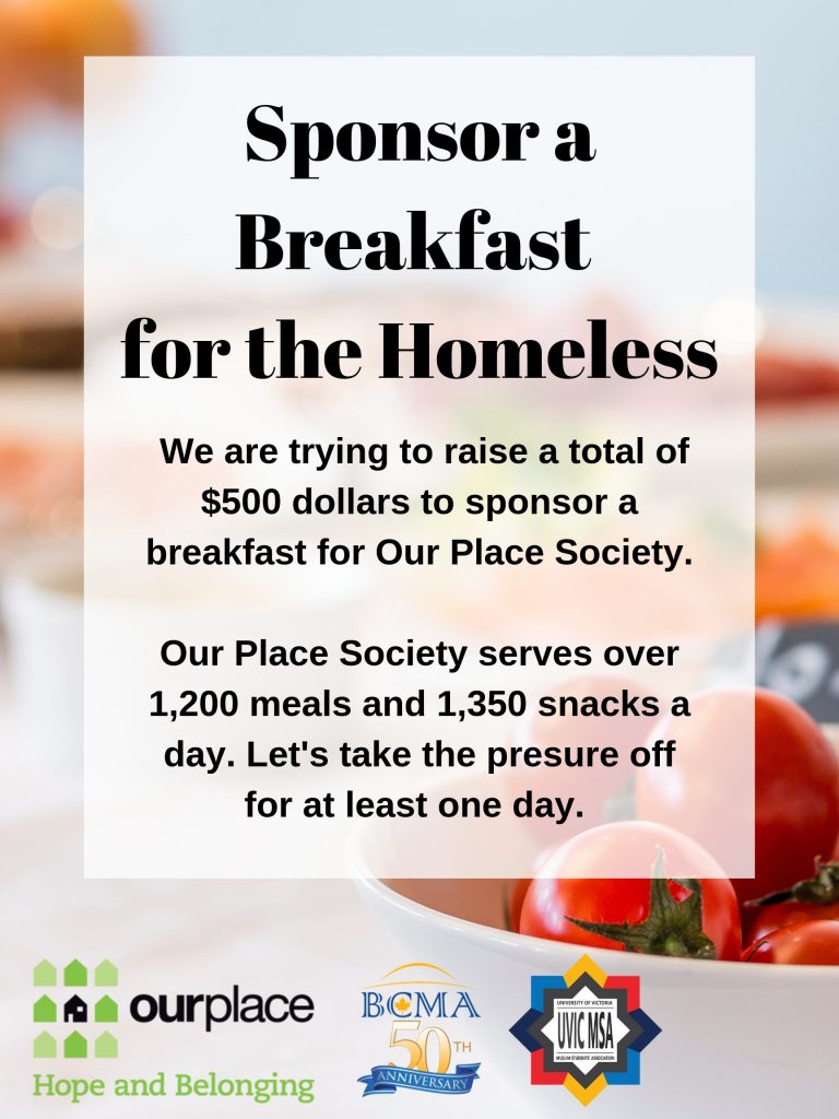 Sponsor a Breakfast for Our Place Society! – UVic Muslim Students ...