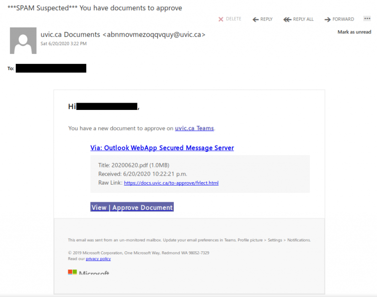 Fake Microsoft Teams notification: You have documents to approve ...